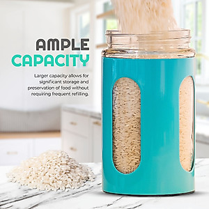 Venoly Stainless Steel Food Storage Canisters For Kitchen | 4 Piece Set of Airtight Kitchen Canisters | BPA-Free and Food Grade Safe Canister Set | See Through Glass Countertop
