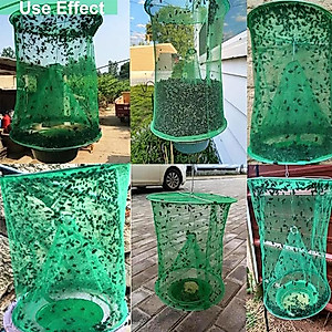 4 Packs Ranch Fly Trap - Fly Traps Outdoor Hanging 2024 Upgraded Fly Catcher,Stable Fly Trap Fly Bag Reusable Fly Traps (Green)