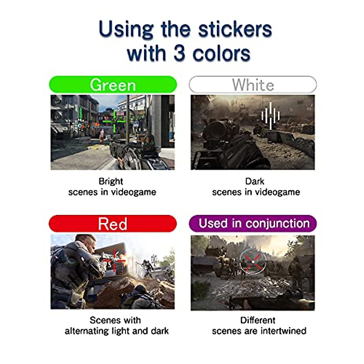 Aim Pro Kit - Precision Rings Aim Assist Ring - Aim Sight Assist Decals Monitor Decal for FPS Video Games for PC, Switch, Xbox & Playstation [Japanese Design]