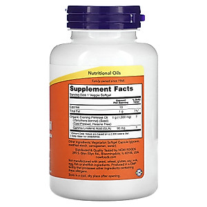 NOW Supplements, Evening Primrose Oil 1000 mg, Cold Pressed, Hexane Free, Vegan Formula, 90 Veg Softgels