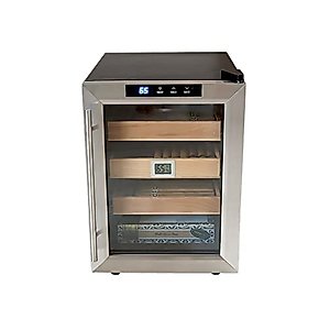 Prestige Import Group Clevelander Thermoelectric Cooler Humidor - Up to 250 Capacity - Color: Black w/Stainless Steel Door