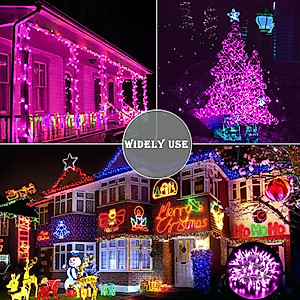 200 LED Pink Outdoor String Lights, 66 FT Valentine Fairy Lights with 8 Modes Clear Wire, Pink Romantic Twinkle Christmas Lights Waterproof for Room Wedding Girls Birthday Party Gifts Indoor Decor