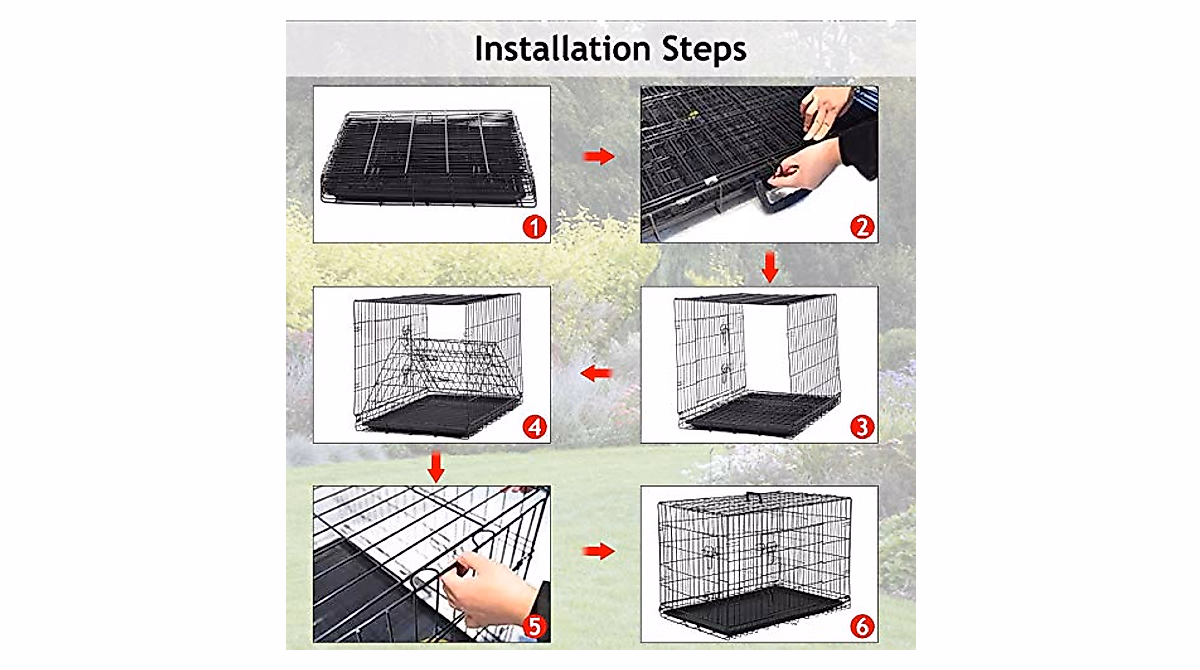 48" XXL Dog Cage for Large Dogs - Secure & Easy Setup