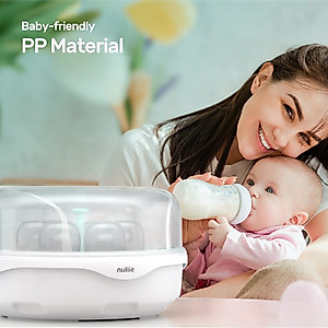 Nuliie Microwave Steam Box, Working 6 Bottles in 2 mins, Bottle Microwave Steam Box for Babies with a Clamp, Green