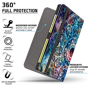 VORI Case for All-New Fire 7 Tablet (9th Generation, 2019 Release), Folio Smart Cover with Auto Wake/Sleep (Mandala Galaxy)