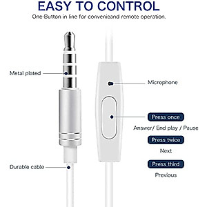 Earbuds Wired, Noise Isolating Earphones with Microphone Headsets in-Ear Headphones with Stereo Sound Earphone Wired for Phone 6/6s plus/5s/SE/Galaxy/Tablets