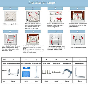 Shower Chair with Arms Heavy Duty Bath Chair with Back Inside Shower Transfer Bath Seat Padded Bench Portable Lift Height Adjustable Legs for Bathtub Non-Slip feet