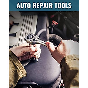 WESCO Socket Wrench Set, Quick Release Ratcheting, 1/4-Inch & 3/8-Inch Drive, SAE/Metric, Cr-V Steel, Mechanic Tool Set with Case, 40 Pieces