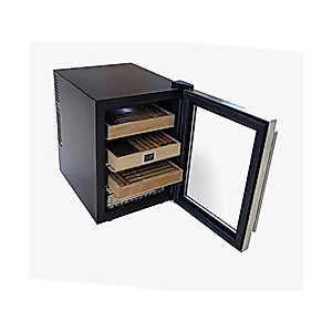 Prestige Import Group Clevelander Thermoelectric Cooler Humidor - Up to 250 Capacity - Color: Black w/Stainless Steel Door