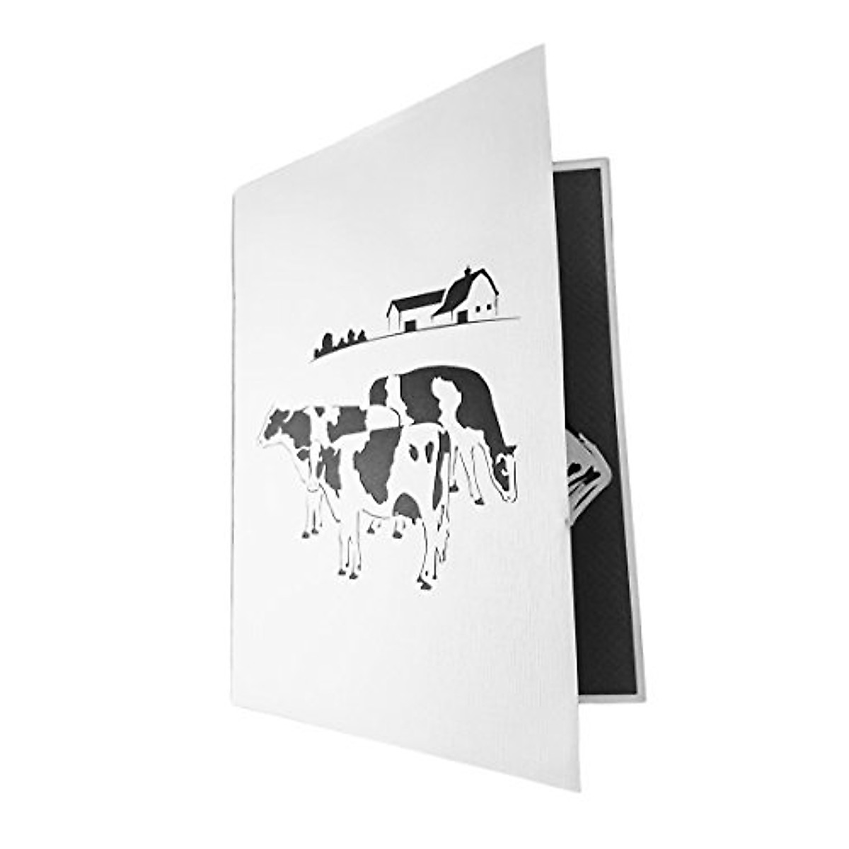 iGifts And Cards Dairy Cows 3D Pop Up Greeting Card - Cattle, Farm, Barn, Grass, Wow, Half-Fold, Happy Birthday, Friendship, Thank You, Father's & Mother's Day, All Occasions, Retirement, Welcome