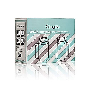Congela 22oz 2Pack stainless steel insulated coffee mugs with handle, double wall stainless coffee mugs, vacuum camping cups set with lid (Forest+Desert Sage,22oz 2Pack)