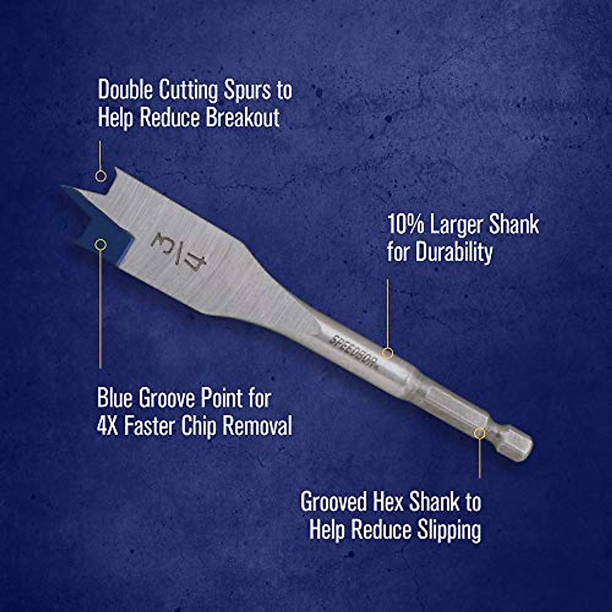 Irwin Industrial Tools 87950 Speebor Blue Groove Spade Bit Set, 3-Piece