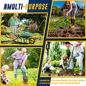 Hermsche Garden Tiller Manual Hand Tiller Garden Claw Cultivator Twist Tiller for Gardening Tool Long Handle Adjustable Steel Heavy Duty Lawn Aerator Soil Loosener Garden Tool Bed Plant Flower Box