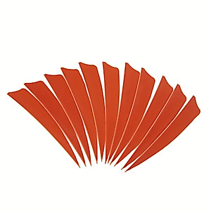 MILUWOND Arrow Feather 4 Inch Shield Fletching Vanes for Wooden Carbon Bamboo Traditional Arrow(50 Pack)