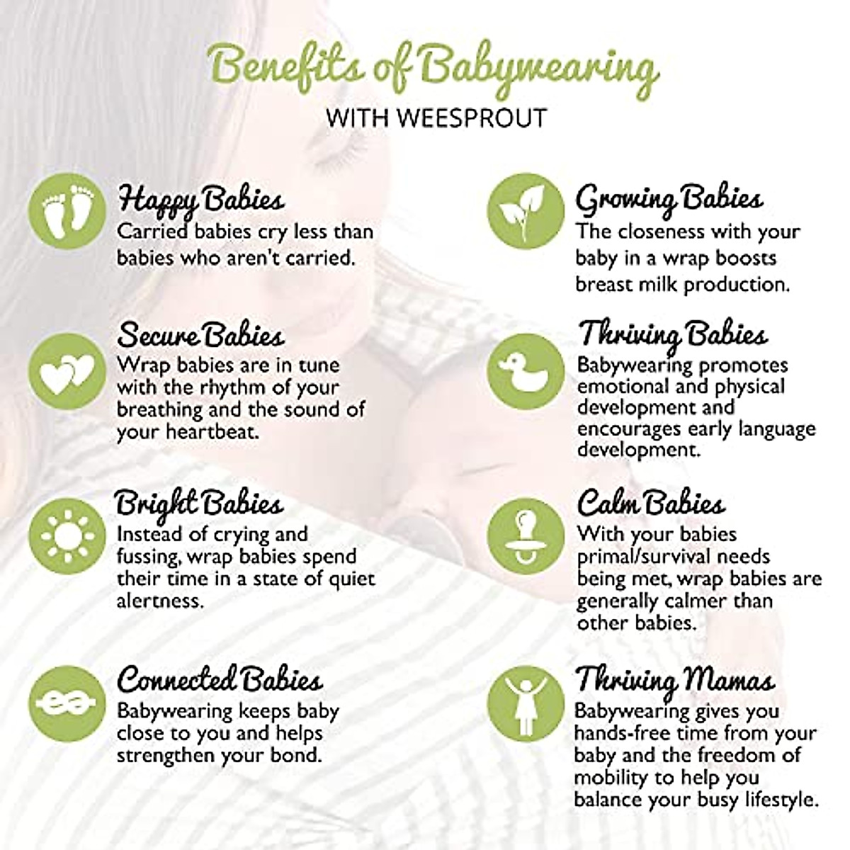 WeeSprout Baby Wraps Carrier - Perfect Baby Carrier Wrap Sling for Newborn and Infant, Enhances Baby Bonding, Soft and Breathable, Ideal for Babywearing