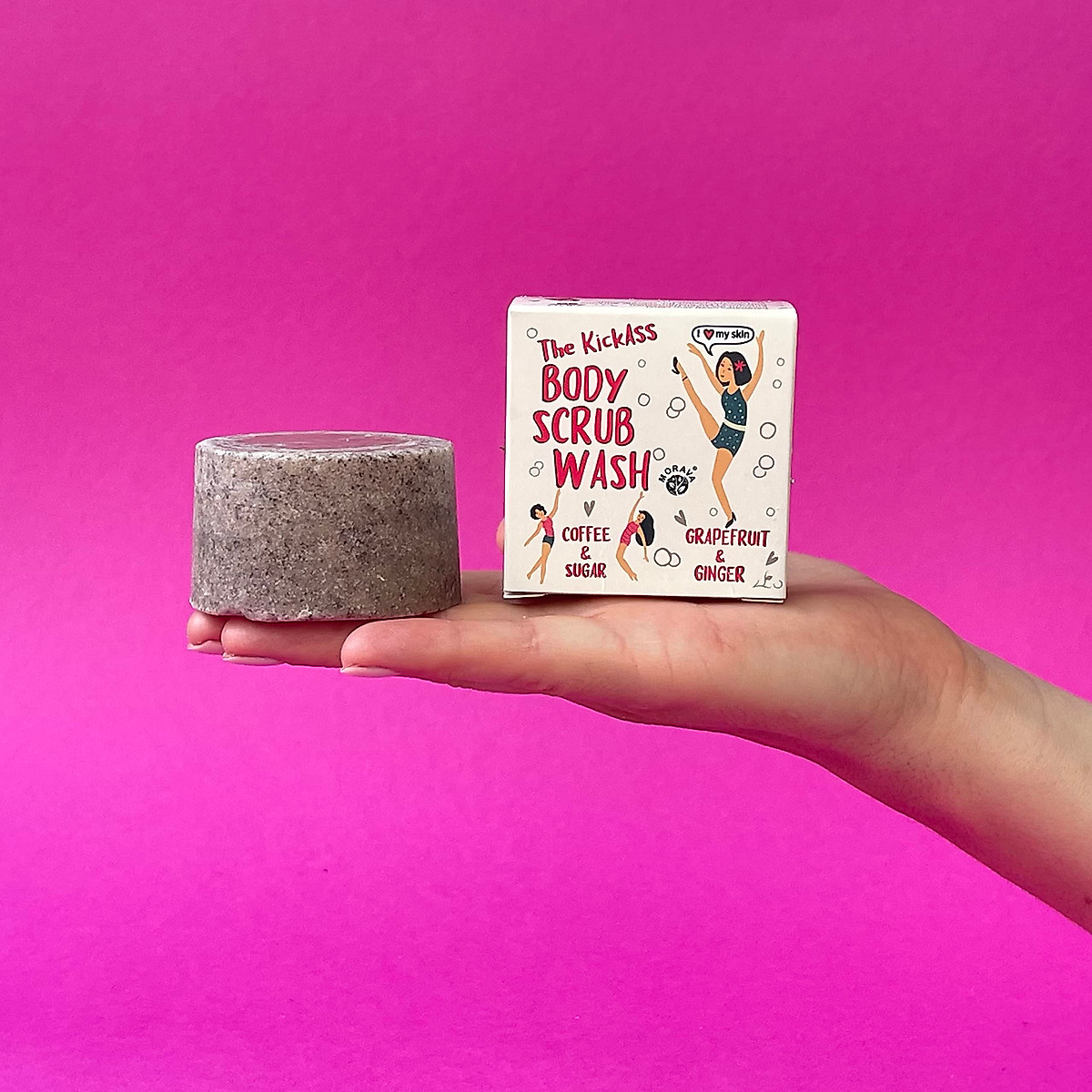 Morava Exfoliating Body Scrub Bar - Natural Coffee & Sugar Body Scrub for Smooth, Nourished & Glowing Skin, Vegan, Cruelty free Sugar scrub for body(Grapefruit and Ginger, 3.17 oz)