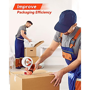 MUNBYN Packing Tape Dispenser, 2 Inch Tape Gun Dispenser for 3 inch Tape Core, Lightweight Tape Cutter Great with Blade Cover for Heavy Duty Shipping, Moving Mailing Box Sealing Carton Packaging