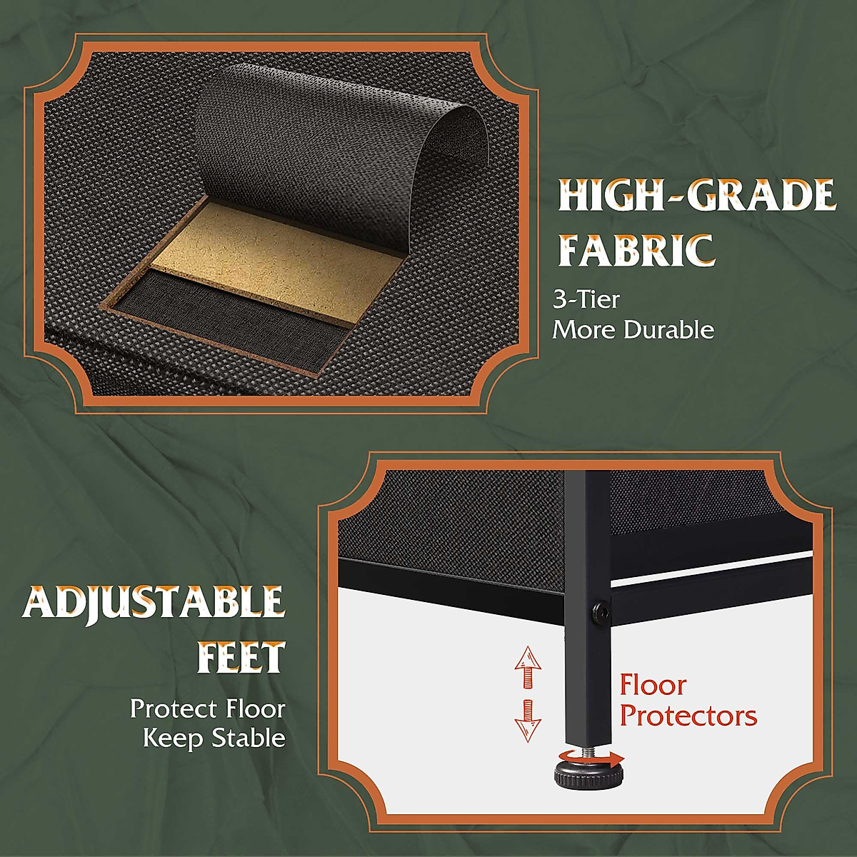 WLIVE Dresser for Bedroom with 5 Drawers, Wide Chest of Drawers, Fabric Dresser, Storage Organizer Unit with Fabric Bins for Closet, Living Room, Hallway, Charcoal Black