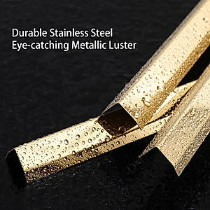 Trimold L Molding Stainless Steel Corner Guards with 90° Angle for Wall Cabinet Baseboard Protection and Decoration, 0.98ft x 0.59in (20pcs)