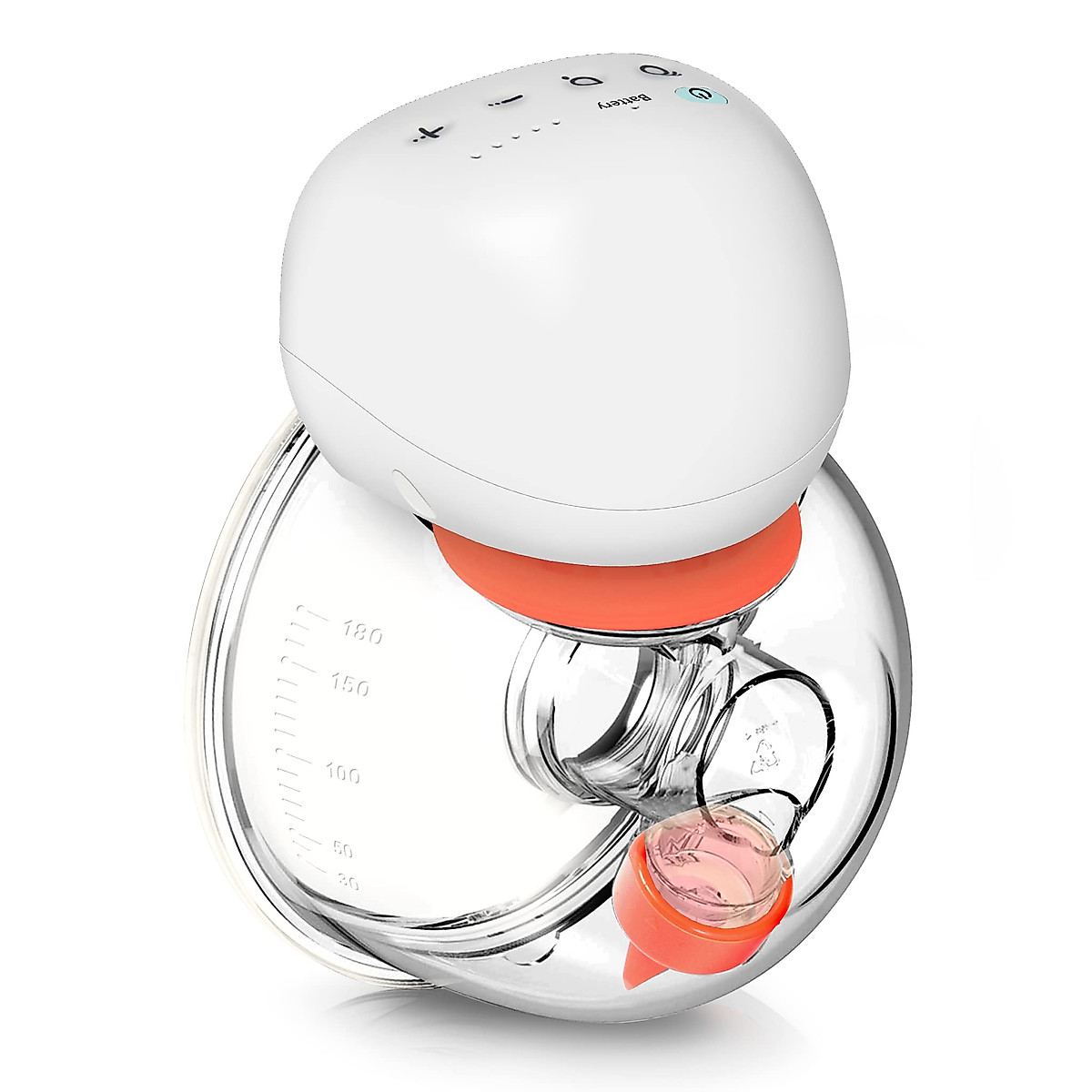 Breast Pump,Wearable Breast Pump,Electric Hands Free Breast Pump,Rechargeable Single Pumping with Massage Mode,Portable Breast Pump Breastfeeding with 5 Suction Levels,28mm 6.34 oz