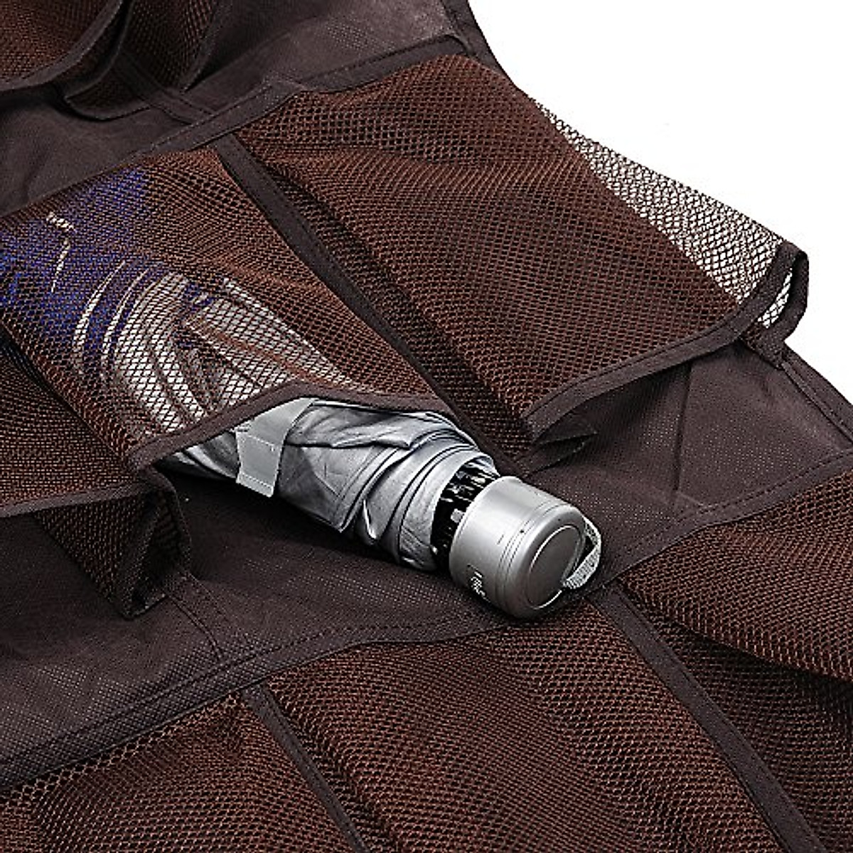 SUPWALL Over The Door Shoe Organizer Rack,24 Pocket for Shoe Toiletries Closet Laundry Storage, with 4 Steel Hooks That Fit More Doors (Coffee)