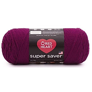 Red Heart Super Saver Mulberry Yarn - 1 Pack of 7oz/198g - Acrylic - 4 Medium (Worsted) - 364 Yards - Knitting/Crochet