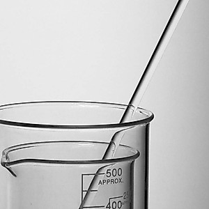 ULAB Scientific Glass Stirring Rods, Length 300mm, Dia.5mm, Glass Material, Pack of 6, UMP1002