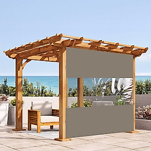 Covers & all Outdoor Clear Panel Curtain, 12 oz Vinyl Outdor Curtains for Patio, Waterproof & Weather Resistant Tarp with Brass Grommets for Pergola, Porch, Gazebos, Balcony (7H x 4W feet, Beige)