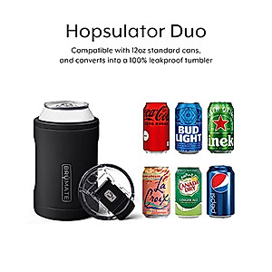 BrüMate Hopsulator DUO 2-in-1 Can Cooler Insulated for 12oz Cans + 100% Leak Proof Tumbler with Lid | Can Coozie Insulated for Hard Seltzer, Beer, Soda and Energy Drinks (Matte Navy)