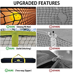 Pickleball Set with Net, Portable Indoor and Outdoor Pickleball Net System with Paddle Set of 4, Stable Pickle Ball Nets for Driveway Easy Assembly