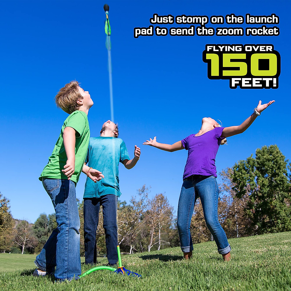 Zing Zoom Rocketz Refills 6 Pack, Soft and Safe Rocket Replacement, Launch up to 150 Feet Zoom Rocketz Launcher, No Batteries Required, for Kids Ages 8 and Up