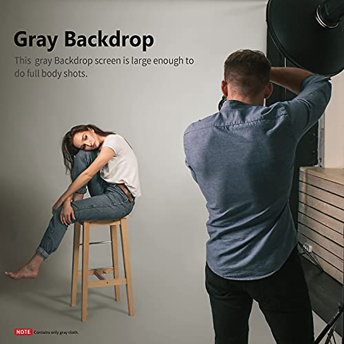 NEEWER 10 x 12FT / 3 x 3.6M PRO Photo Studio premium polyester Collapsible Backdrop Background for Photography, Video and Television (Backdrop Only) - Grey