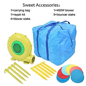 Inflatable Bounce House,Kids Castle Jumping Bouncer with Slide, for Outdoor and Indoor for Kids Summer Garden Water Party (Rocket,with Inflator)