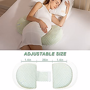 Pregnancy Pillows for Sleeping, Maternity Pillow, Supports The Belly, Back, HIPS and Legs of Pregnant Women, Pregnancy Must Haves Body Pillow, Adjustable and Removable Pillowcase,Gray.