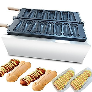 Mvckyi Commercial 8 PCS Electric Waffle Maker with removable plates, Non Stick Penis Shape Waffle Machine Hot Dog Baker, Strange Shape Sausage Grill Waffle Baker for Fast Food Restaurant Equipment