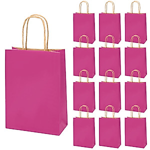 VGOODALL 32PCS Purple Kraft Paper Bags with Handles Bulk, 7.9"×5.5"×2.8" Small Gift Bags Purple Party Favor Bags for Wedding Birthday Party Supplies and Gifts