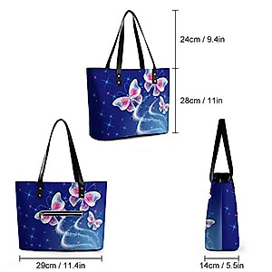 Womens Handbag Butterfly Leather Tote Bag Top Handle Satchel Bags For Lady