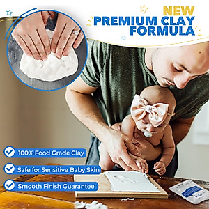 Baby Handprint and Footprint Makers Kit Keepsake For Newborn Boys & Girls, Baby Girl Gifts & Baby Boy Gifts, New Mom Baby Shower Gifts, Baby Milestone Picture Frames Baby Registry, Nursery Decor