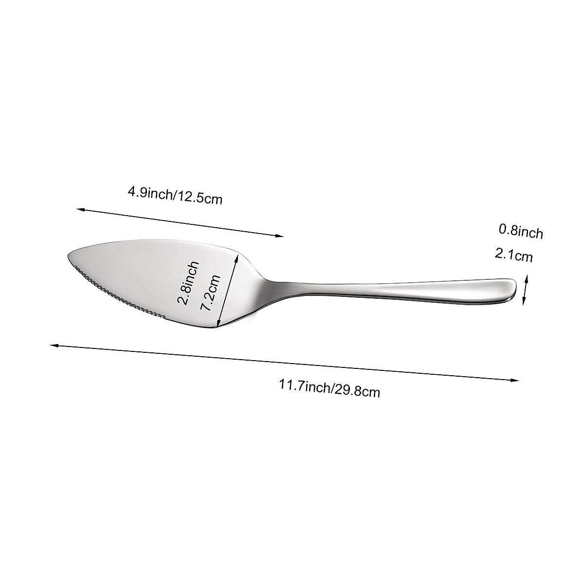 IMEEA Large Pie Server Cake Server Spatula 18/10 Stainless Steel Serrated Pie Server, 11.7-Inch