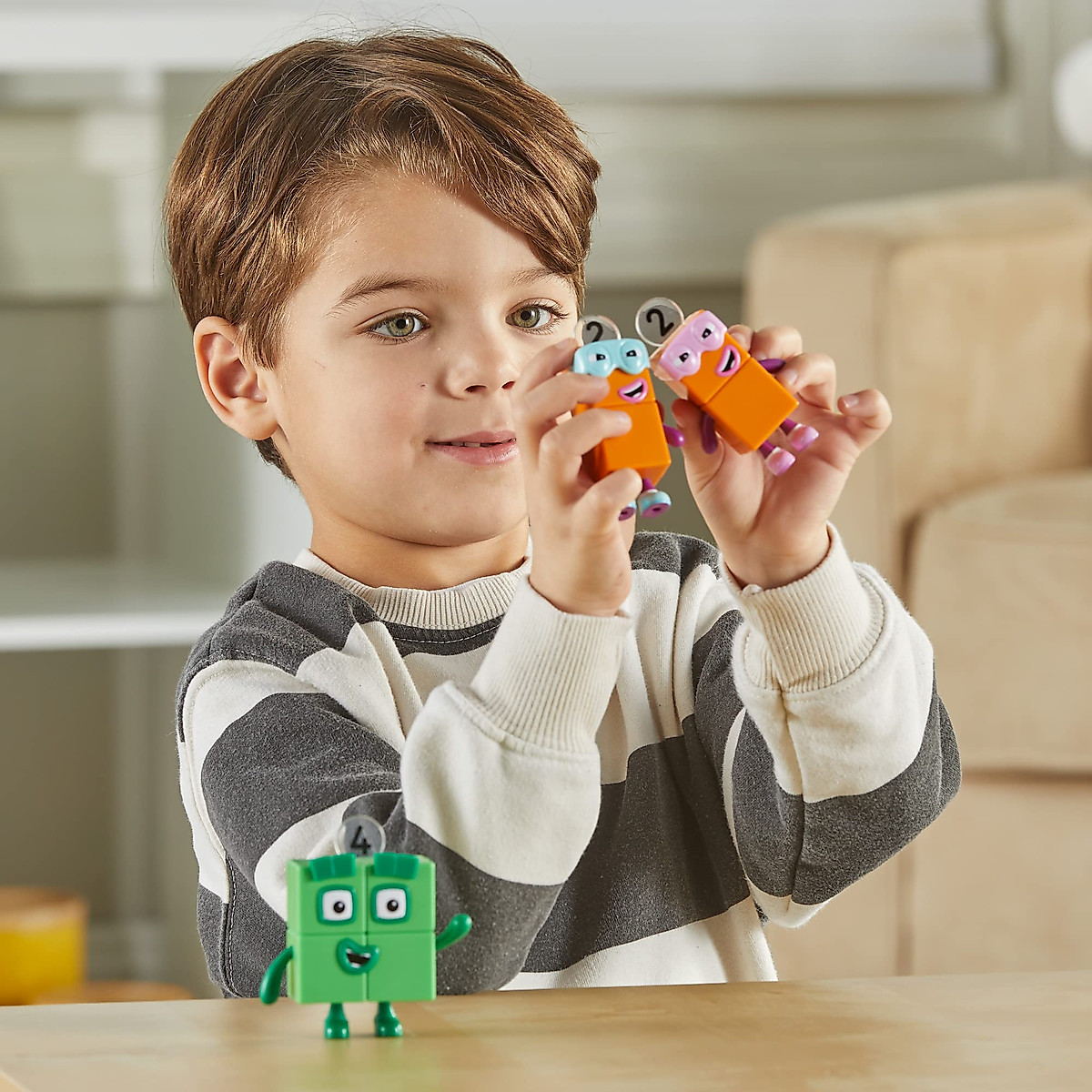 Learning Resources Numberblocks Four and The Terrible Twos, Official Collectible Toys, Includes Numberblocks Four and 2 x The Terrible Two, with Posable Arms for Realistic Play, Suitable for Display