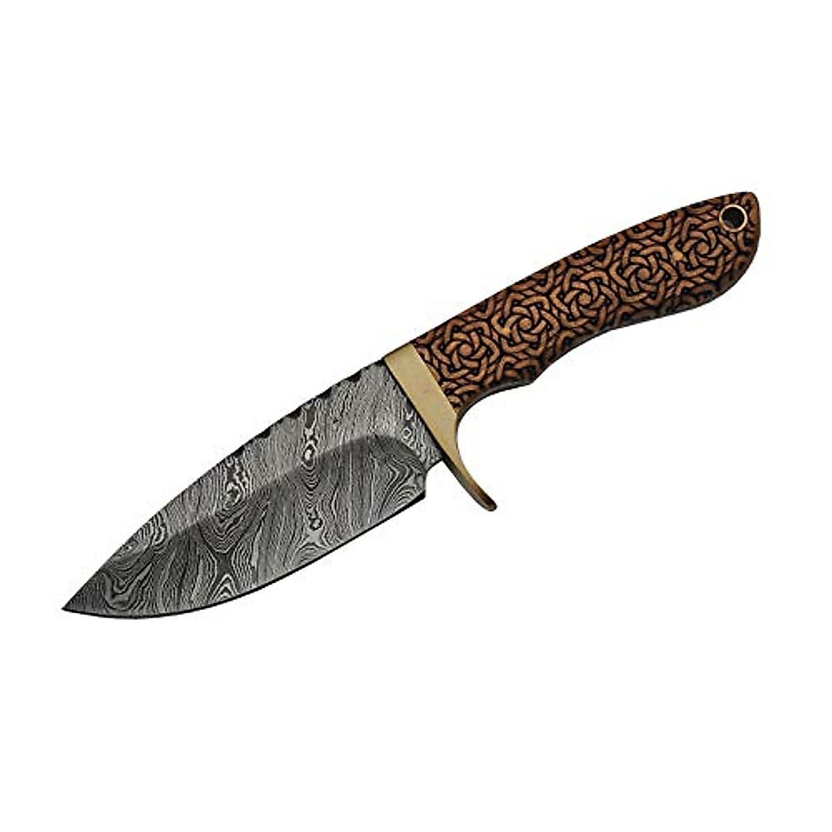 Szco Supplies Damascus Celtic Knot Hunting Knife, Brown, 9 Inches