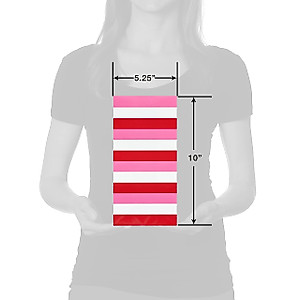 American Greetings 10.375" Valentine's Day Goodie Bags, Hearts and Stripes (16-Bags)