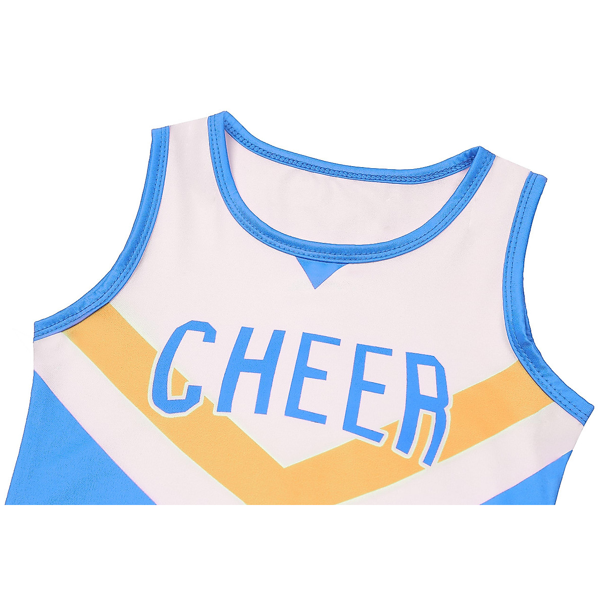 Gigoitly Cheerleader Costume for Girls Blue Cheerleading Outfit for Kids Cheer Up Party Halloween Cosplay Birthday Gifts (Turq Cheerleading Outfit)