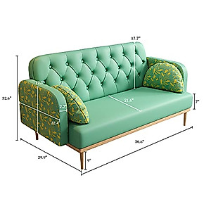 PHOYAL Loveseat Sofa, Mid Century Modern Decor Love Seat Couch, 56" 2-Seater Sofa Double seat Modern Sofa for Living Room, Apartment, Studio,Office & Small Space (Green)