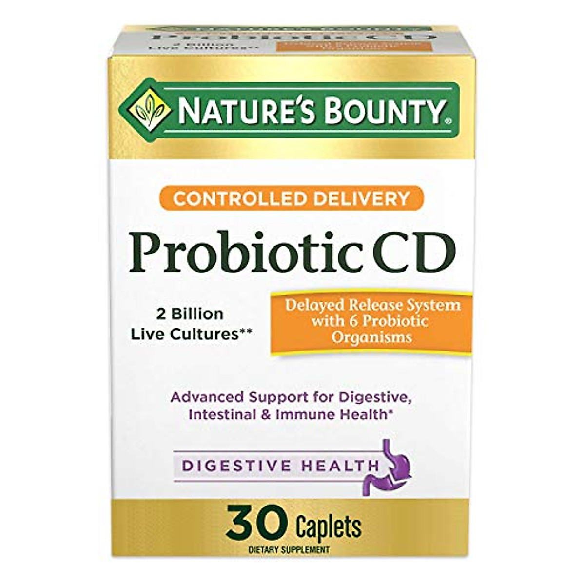 Controlled Delivery Probiotic by Nature's Bounty, Dietary Supplement, Advanced Support for Digestive, Intestinal and Immune Health, 30 Caplets