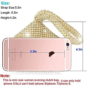 Women's Evening Clutch Bag Girls Sparkling Handbag Bag Bling Bling Rhinestones Wedding Prom Party Club Purses (Gold)…