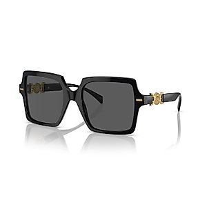 Versace Woman Sunglasses Black Frame, Dark Grey Lenses, 55MM