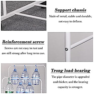 STONCEL Clothing Rack with Shelves Double Rails Rolling Garment Rack for Hanging Clothes White Clothes Rack on Wheels, Double Hanging Rails & Lockable Wheels, 31" L x 20" W x 53" H