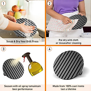 Coliatik Burger Press | Smash Burger Press for Blackstone Griddle | 7.08" Round & 8.3"X4.3"Rectangle Heavy-Duty Cast Iron | Meat Steak Weight for Bacon, Sandwich