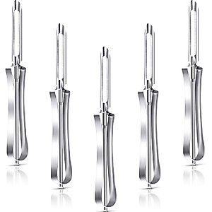 Stainless Steel Peeler Kitchen Vegetable Peeler Fruit Vegetable Peeler Rotary Peeler for Home Kitchen Carrots Potatoes Peeling Tools(5 Pieces)